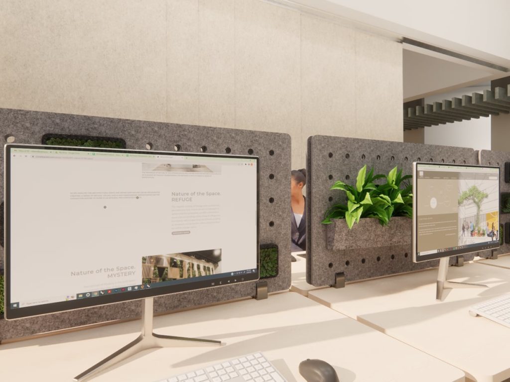 Green Screen Desk Partition - Desk Privacy Screen | Commercial Silk